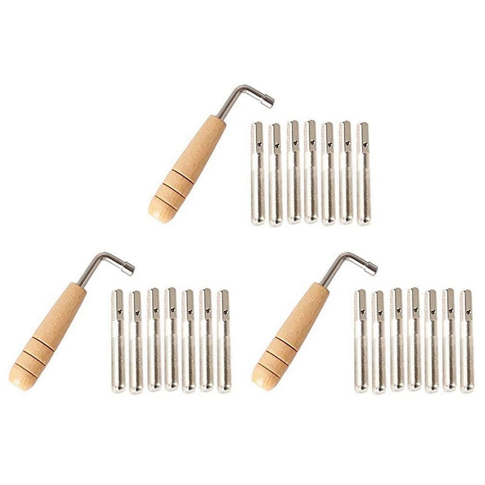 21Pcs Tuning Pins with L-Shape Tuning Wrench for Lyre Harp Strings and ...