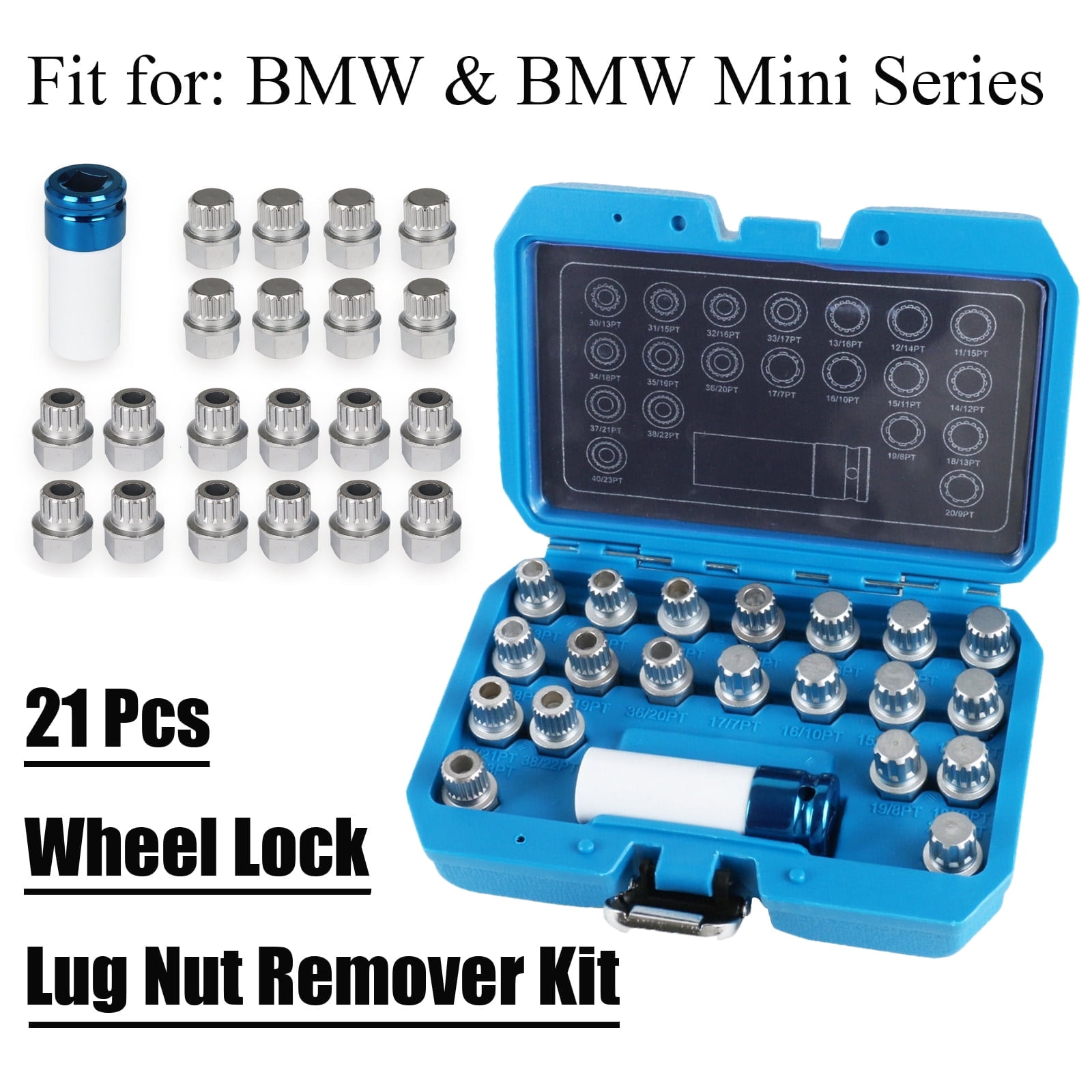 21Pcs Wheel Lock Lug Nut Remover Kit Automotive Anti-Theft Screw ...