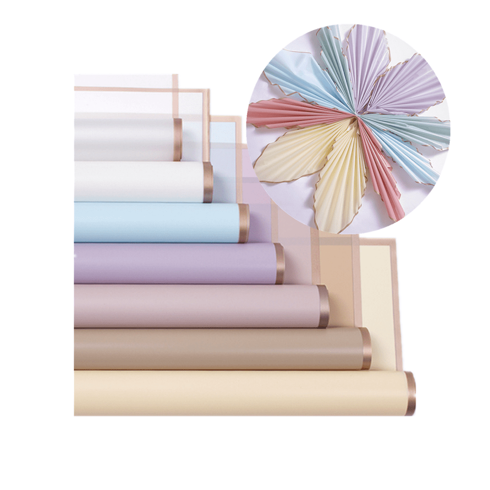 21 Sheet Floral Gift Wrapping Paper, 7 Colors, Golden Border, 22.75 x ...