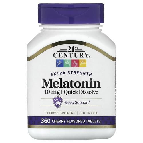 21St Century Extra Strength, Quick Dissolve Melatonin, Cherry, 10 Mg ...