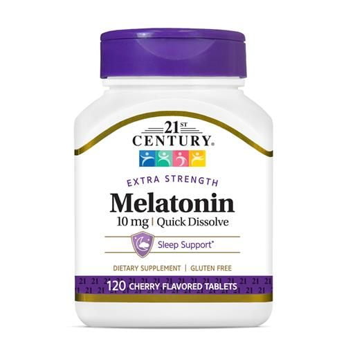 21St Century, Melatonin Quick Dissolve Tablets 10 Mg, White, Cherry ...