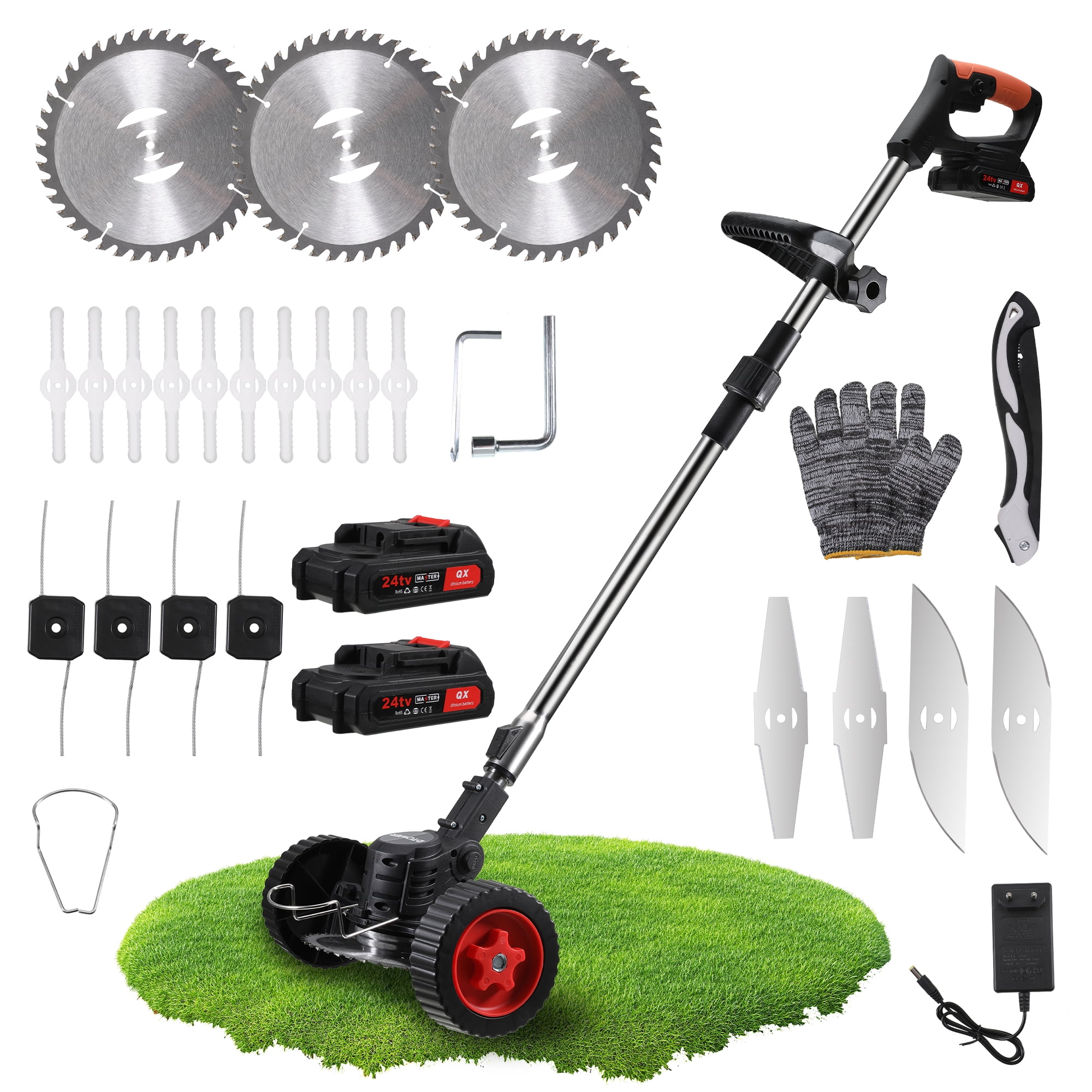 21V 1500 Mah*2 Lithium Battery Weeder,9000 Rpm Effort-Saving And ...
