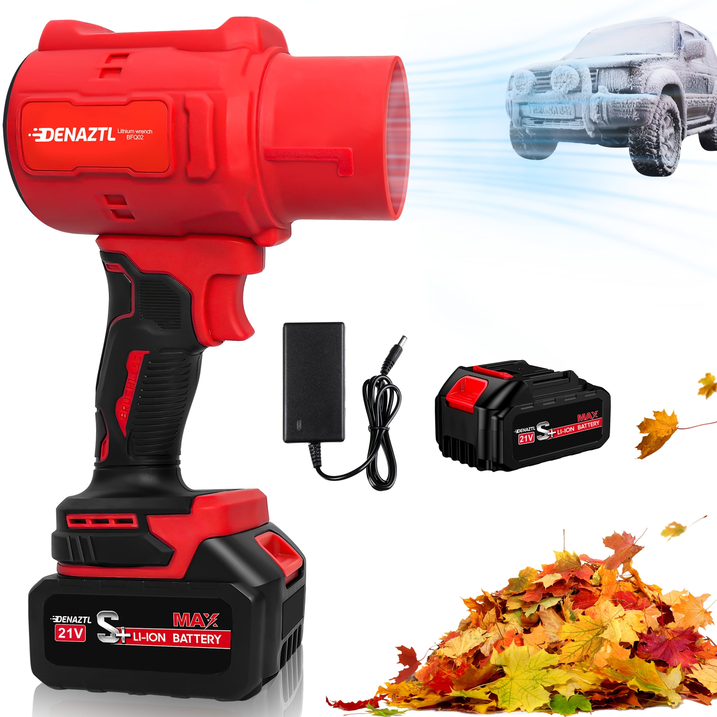 21V 4.0AH High-Power Leaf Blower Cordless - 32000RPM Turbo Jet Blower ...