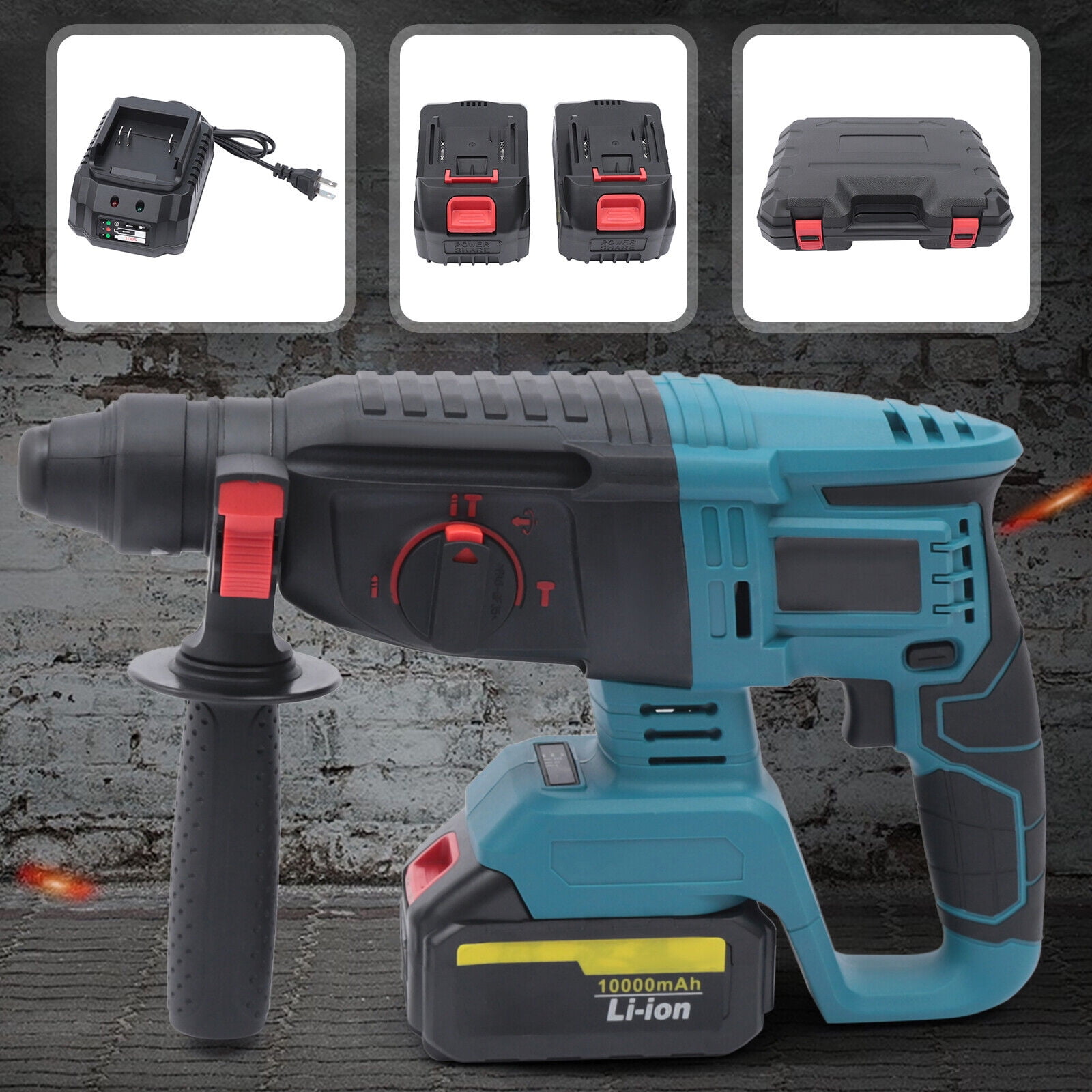 21V 800W Electric Demolition Jack Hammer with 2 Battery & Charger ...