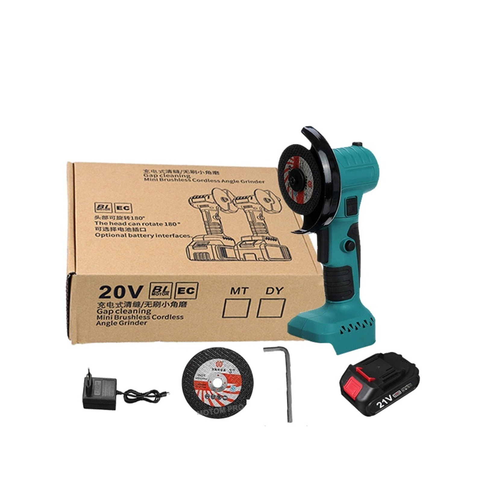 21V Brushless Mini Electric Angle Grinder Rechargeable Angle Grinder ...