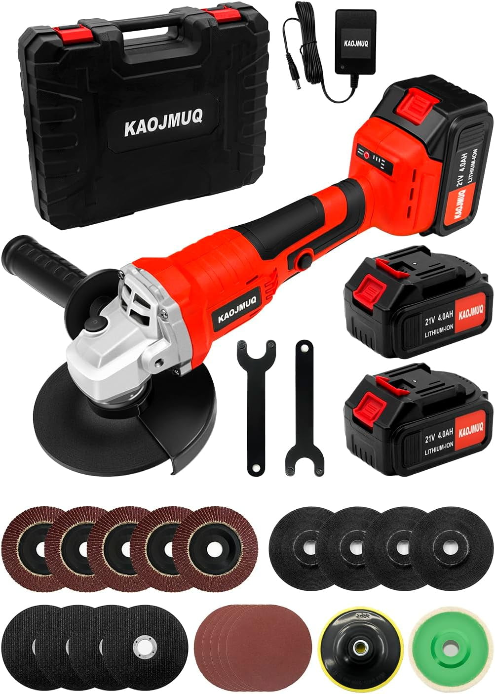 21V Cordless Angle Grinder, 4-1/2'' / 5 inch Power Angle Grinder Tools ...