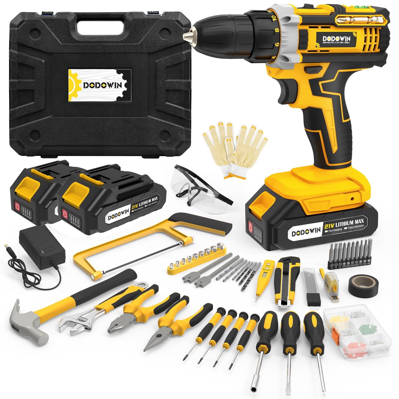 21V Cordless Drill Driver, Portable Electric Power Drill for Drilling ...