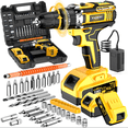 21V Cordless Drill Tool Box Set, Multifunctional Power Tool with High ...