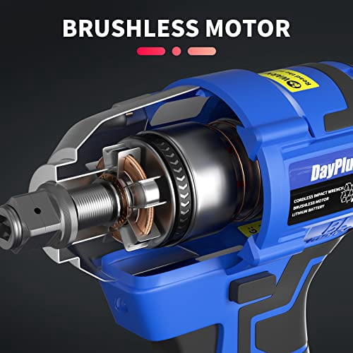 21V Cordless Electric Impact Wrench,3-IN-1 Brushless 1/2 Impact Gun,Max ...