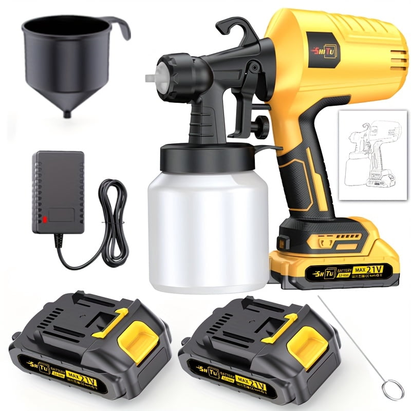 21V Cordless Electric Paint Sprayer Gun, Wireless High-Power Paint ...
