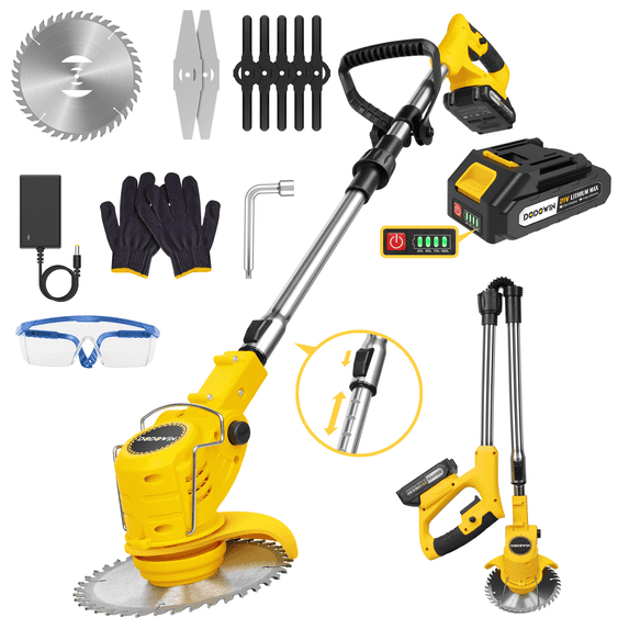 21V Cordless Grass Trimmer, Portable Lawn Edger & Weed Cutter for Yard ...