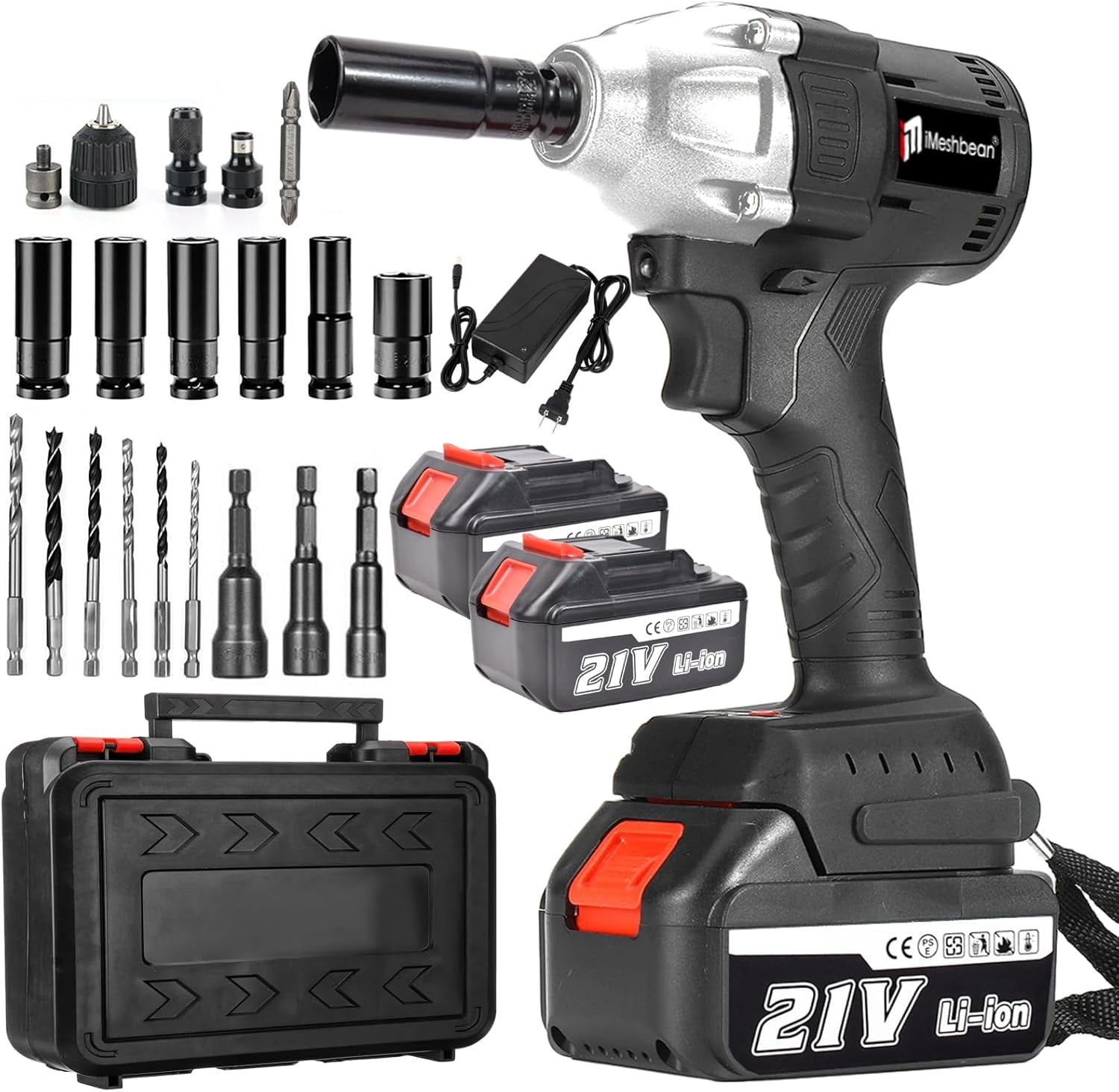 Impact Driver 21V Cordless High Torque Impact Wrench 1/2 Inch,Brushless ...