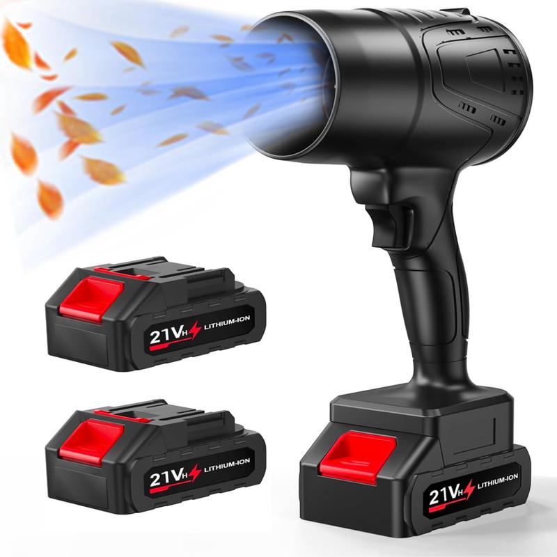21V Cordless Leaf Blower & Air Duster - Dual Battery Handheld Turbo ...