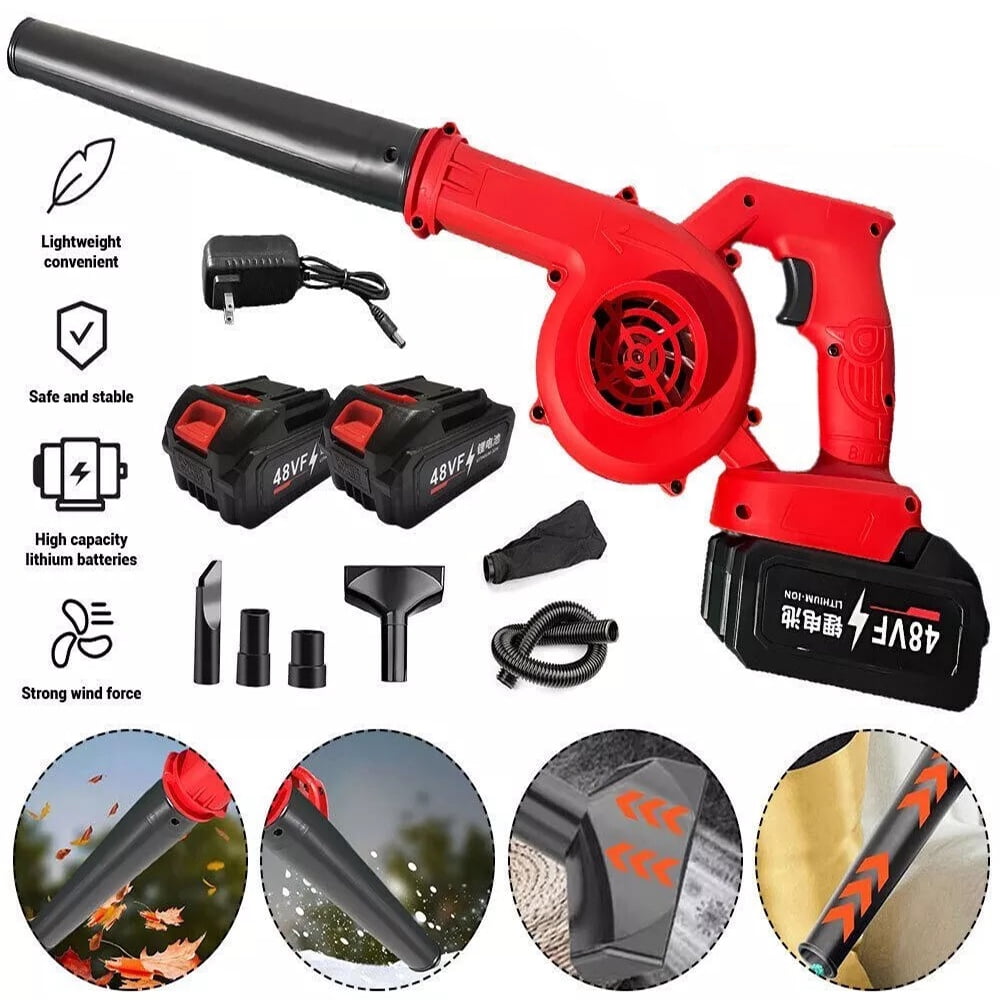 XEENSO 21V Cordless Leaf Blower, Lightweight 2-in-1 Vacuum, 2 Batteries ...
