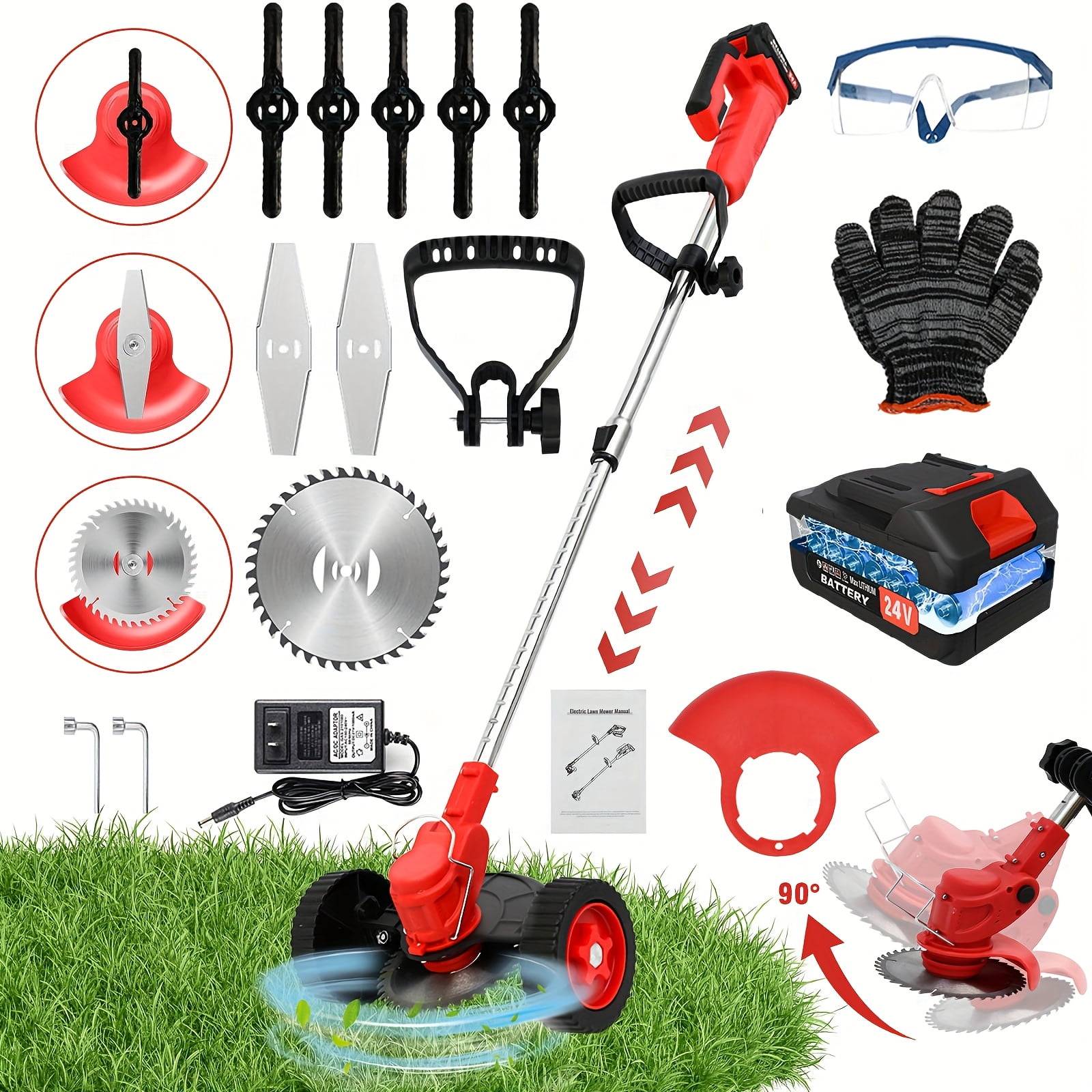 21V Cordless Lightweight Weed Trimmer & Edger. Comes with 1/2 Batteries ...