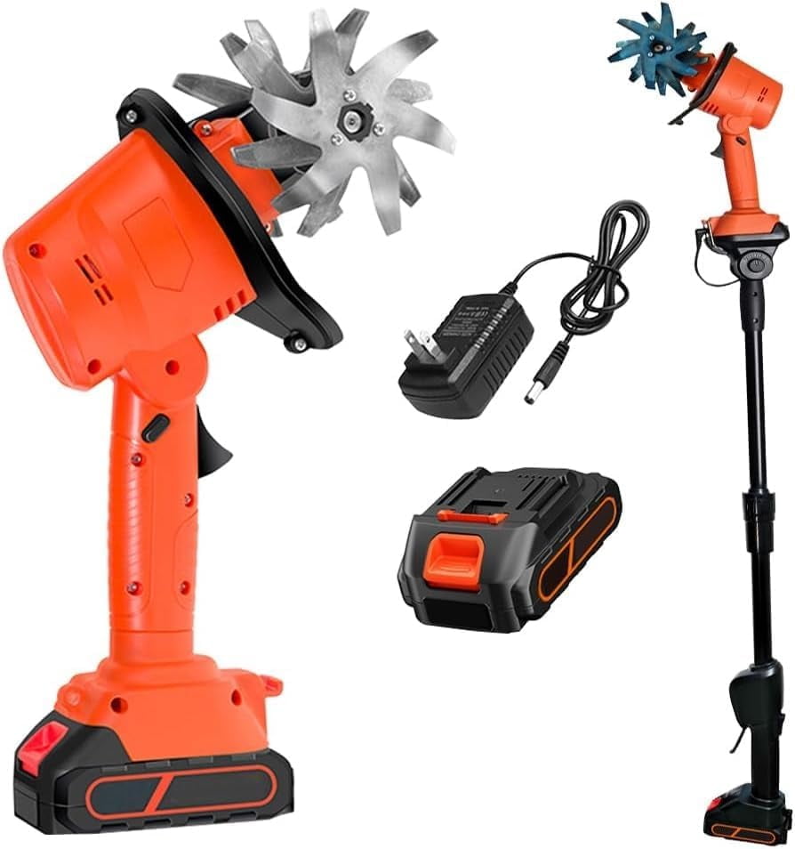 21V Cordless Mini Tiller Cultivator, 4-inch Electric Garden Tiller with ...