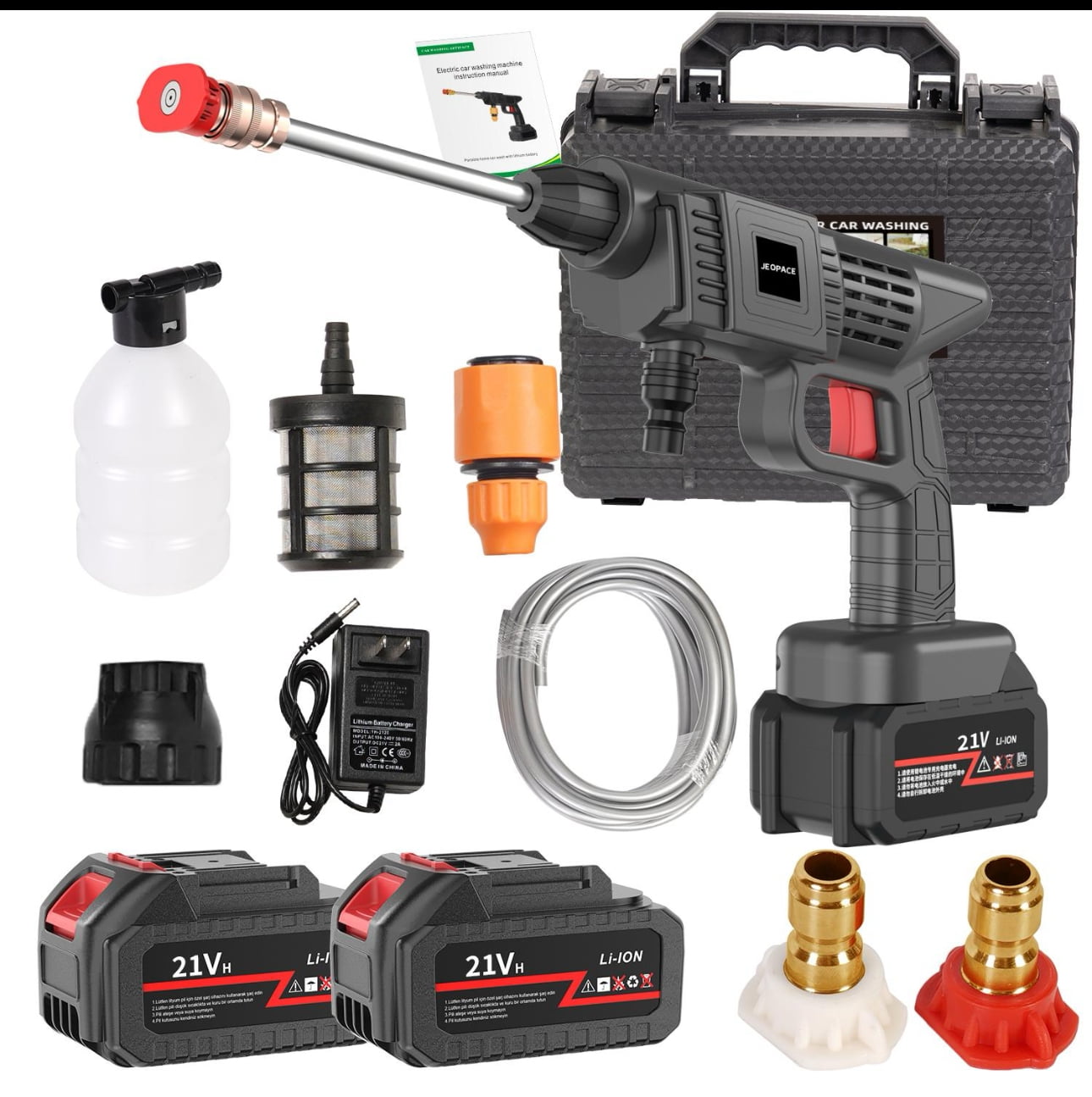 Naudhenm 350 Psi 2 Gpm Battery-Powered Pressure Washer with Quick ...