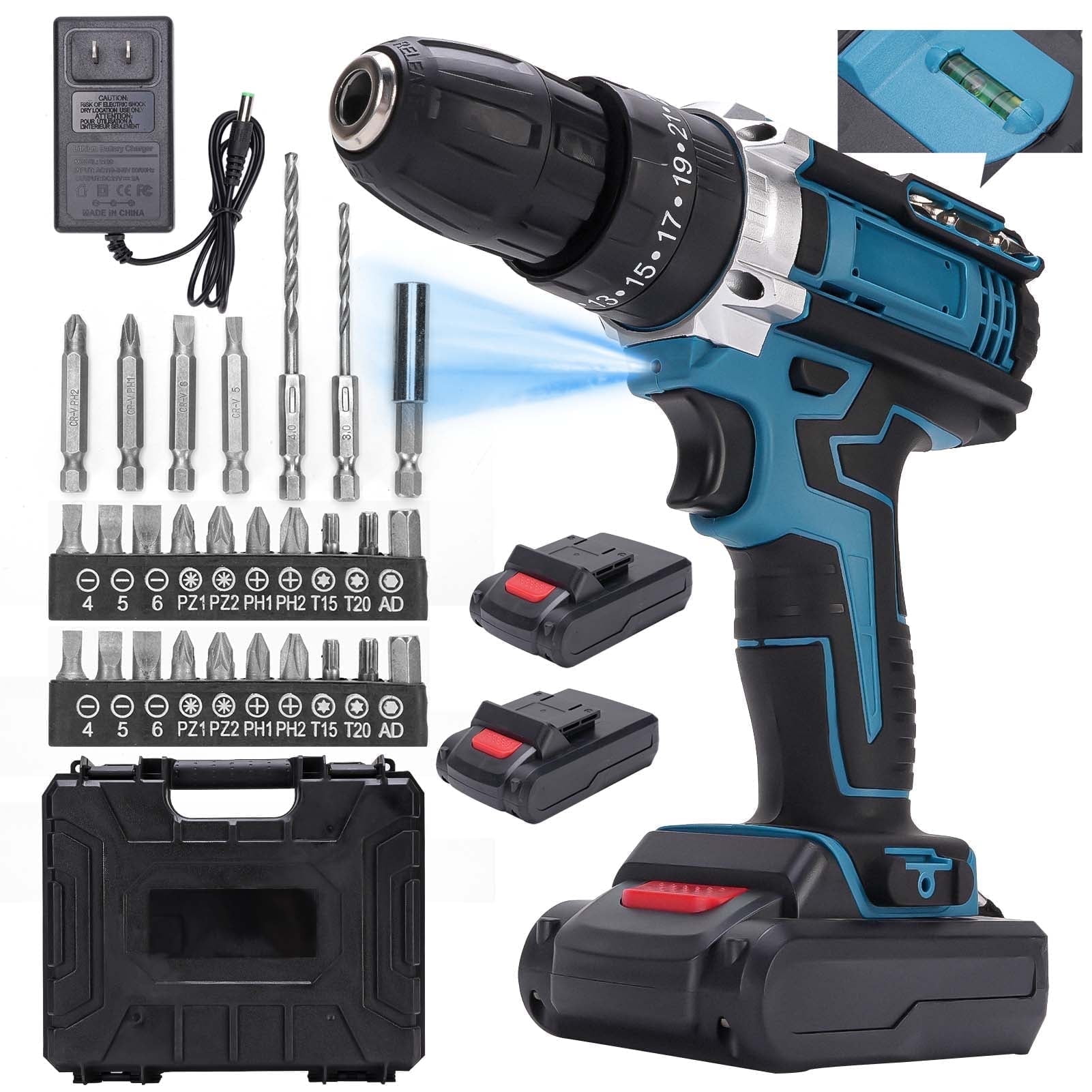 21 Volts, Cordless 3/8 Inch Drill Driver, 27 Piece - Walmart.com