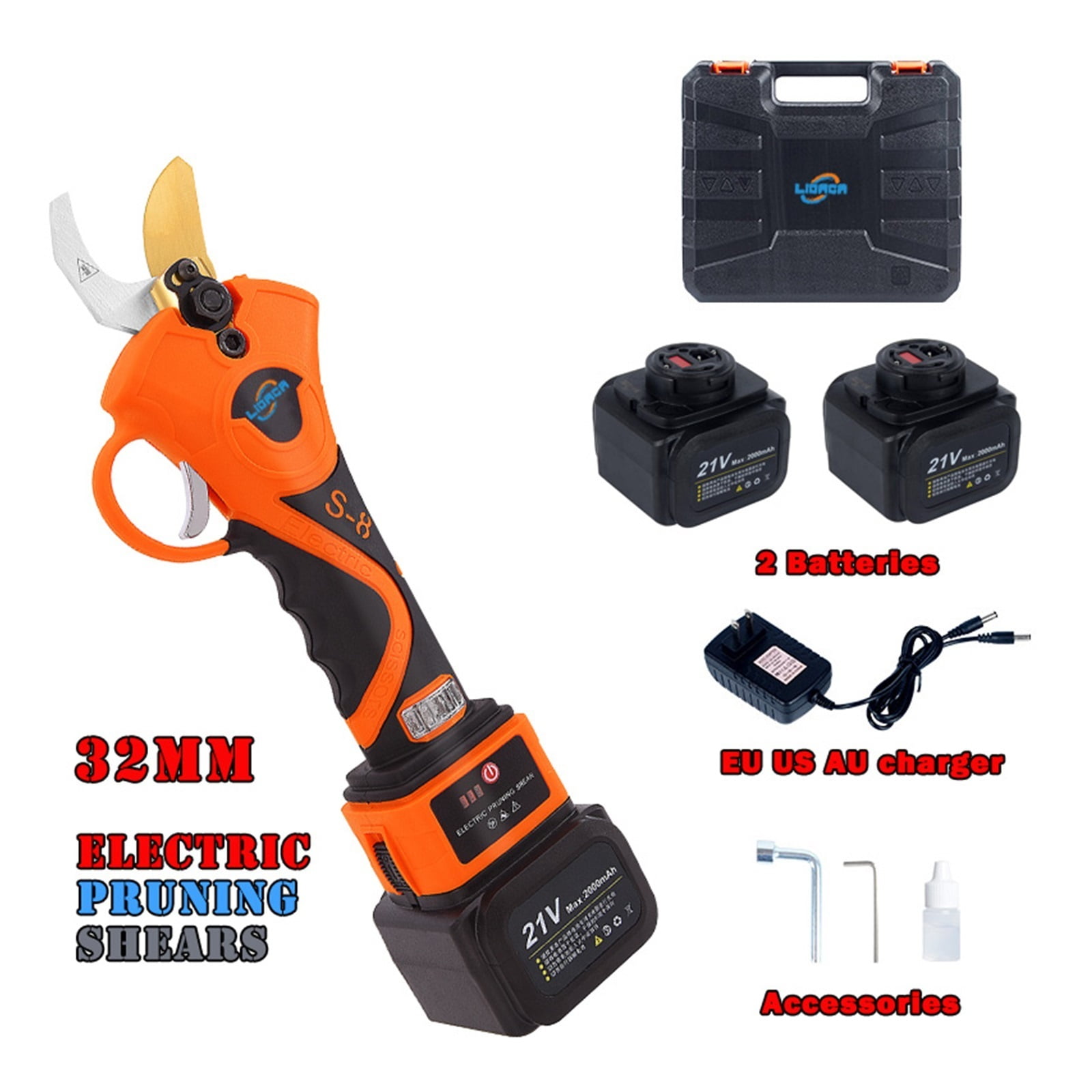 21V Cordless Pruner Lithium-ion Pruning Shear Efficient Scissors Bonsai ...