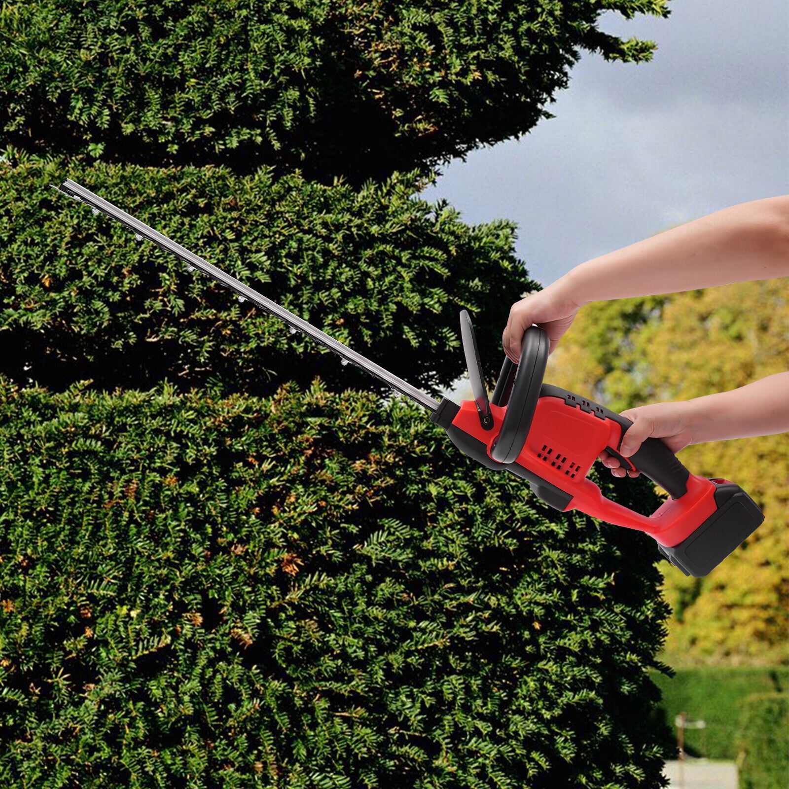 21V Durable Cordless Double-edged Lithium Battery Bush Hedge Machine ...