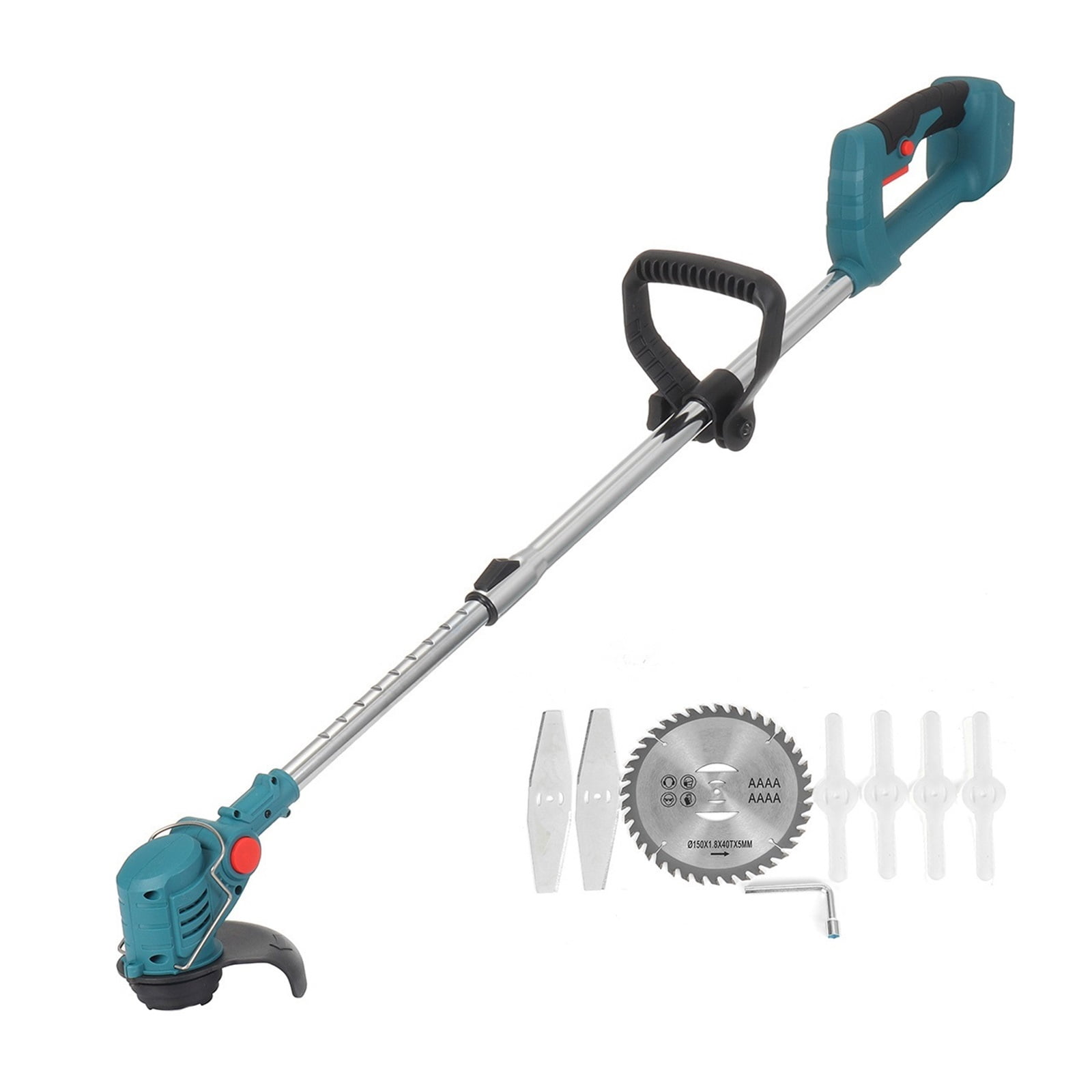 21V Electric Grass Trimmer Cordless Lawn Mower Length Adjustable Cutter ...