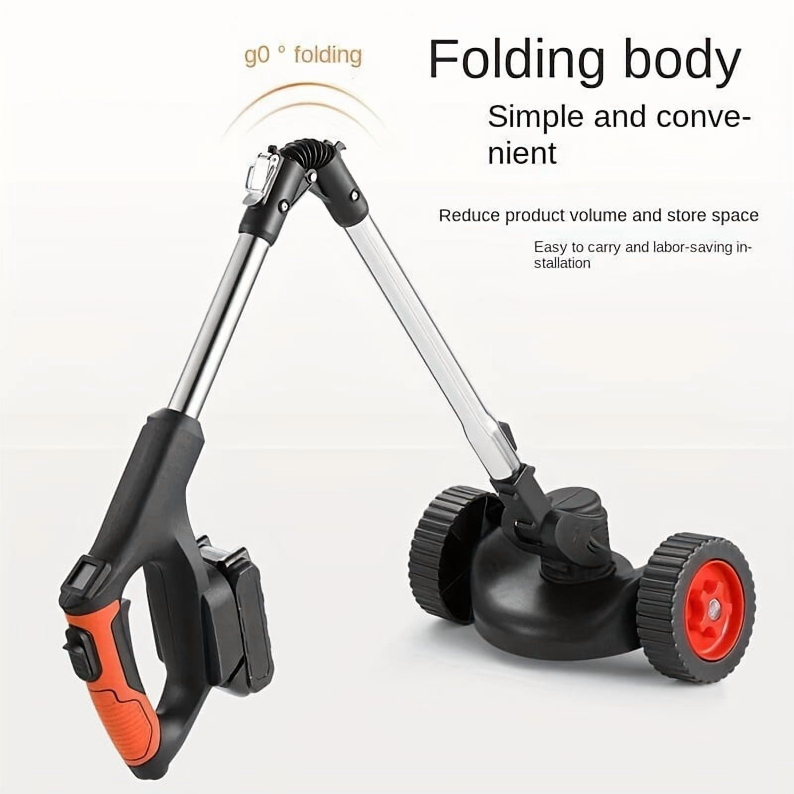 21V Electric Lawn Mower, Portable Cordless Weed Eater, Lithium Battery ...