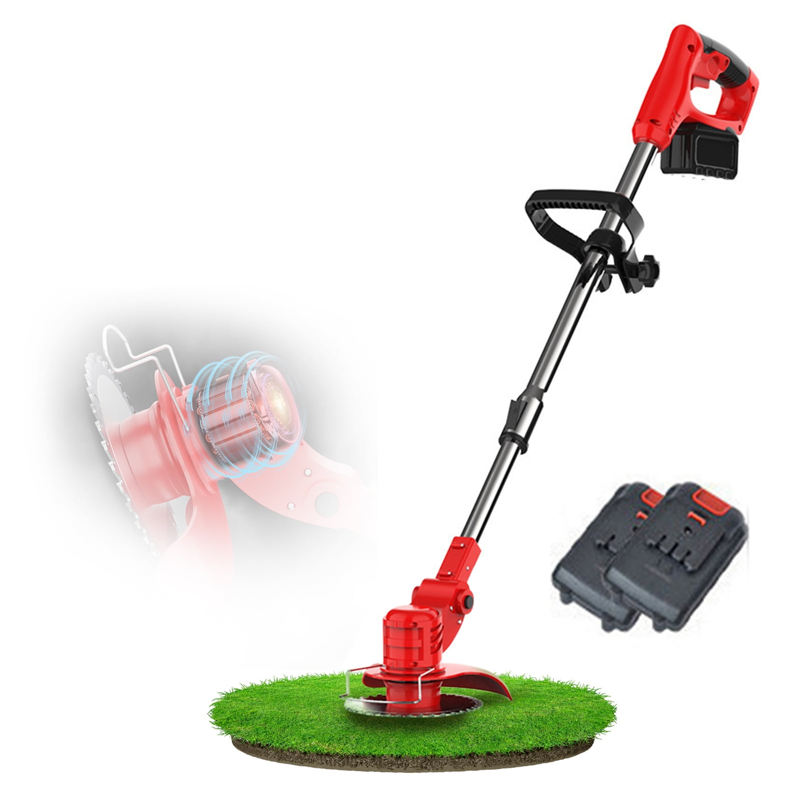 21V Electric Weed Eater, 650W Cordless Weed Wacker, Battery Powered ...