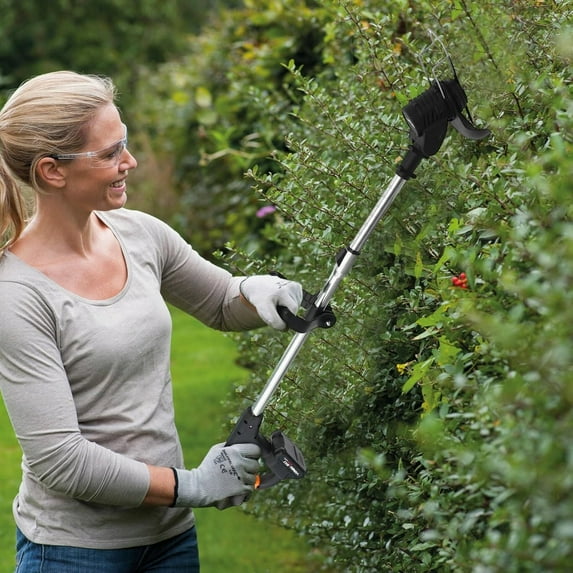 21V Electric Weed Eater with Wheels, Cordless Battery Weed Wacker with ...