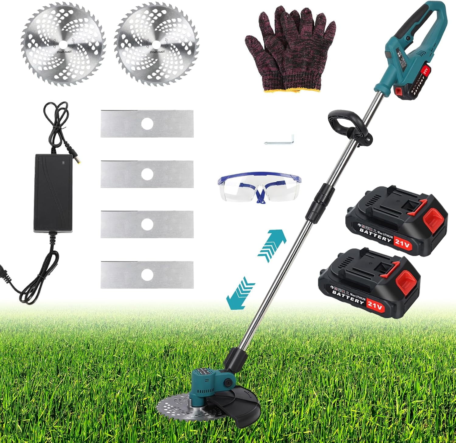 21V Electric Weed Wacker,9 inch Cordless String Trimmer,Cordless Grass ...