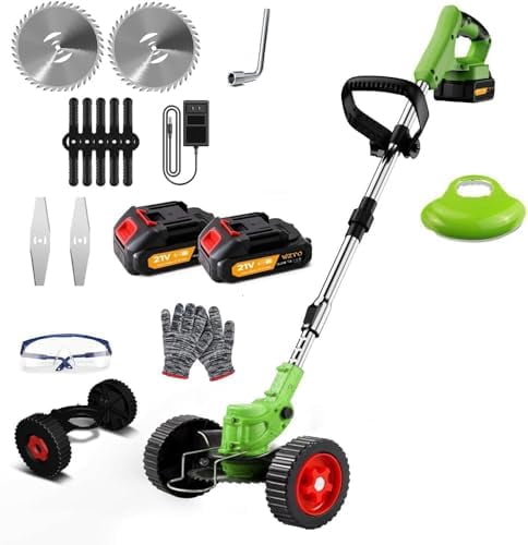 21V Electric Weed Wacker Eater Battery Powered, Cordless Weed Trimmer ...