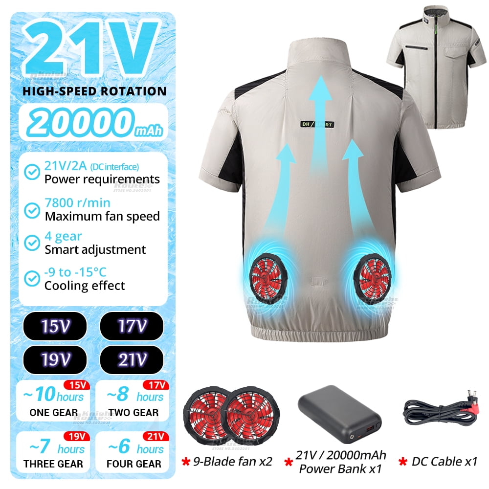 21V Fan Vest Cooling Vest Wearable 9-blade Air-conditioned Clothes ...