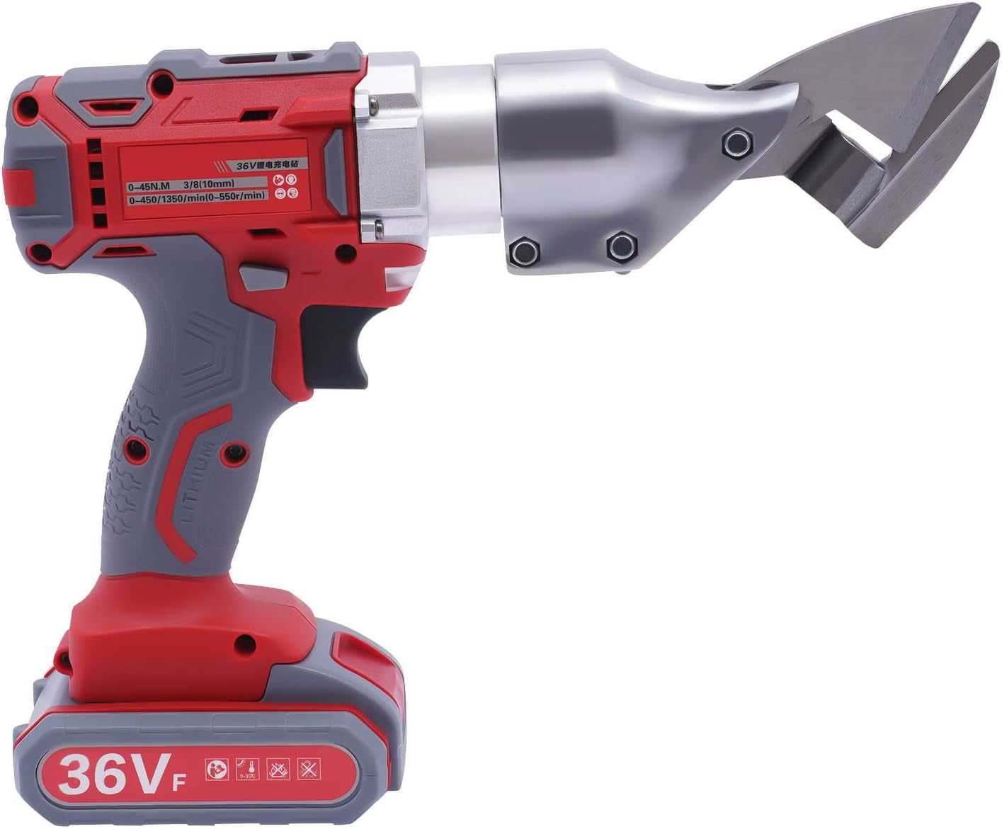 21V Heavy Duty Electric Metal Shear with Speed Swivel Head and 2x ...