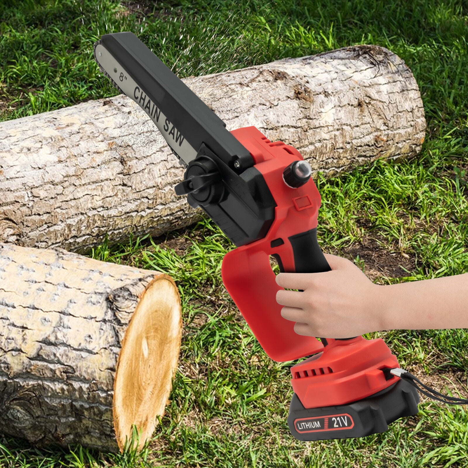 Leblett 21V Mini Chainsaw 8 inch Cordless Electric 800W Battery Powered ...