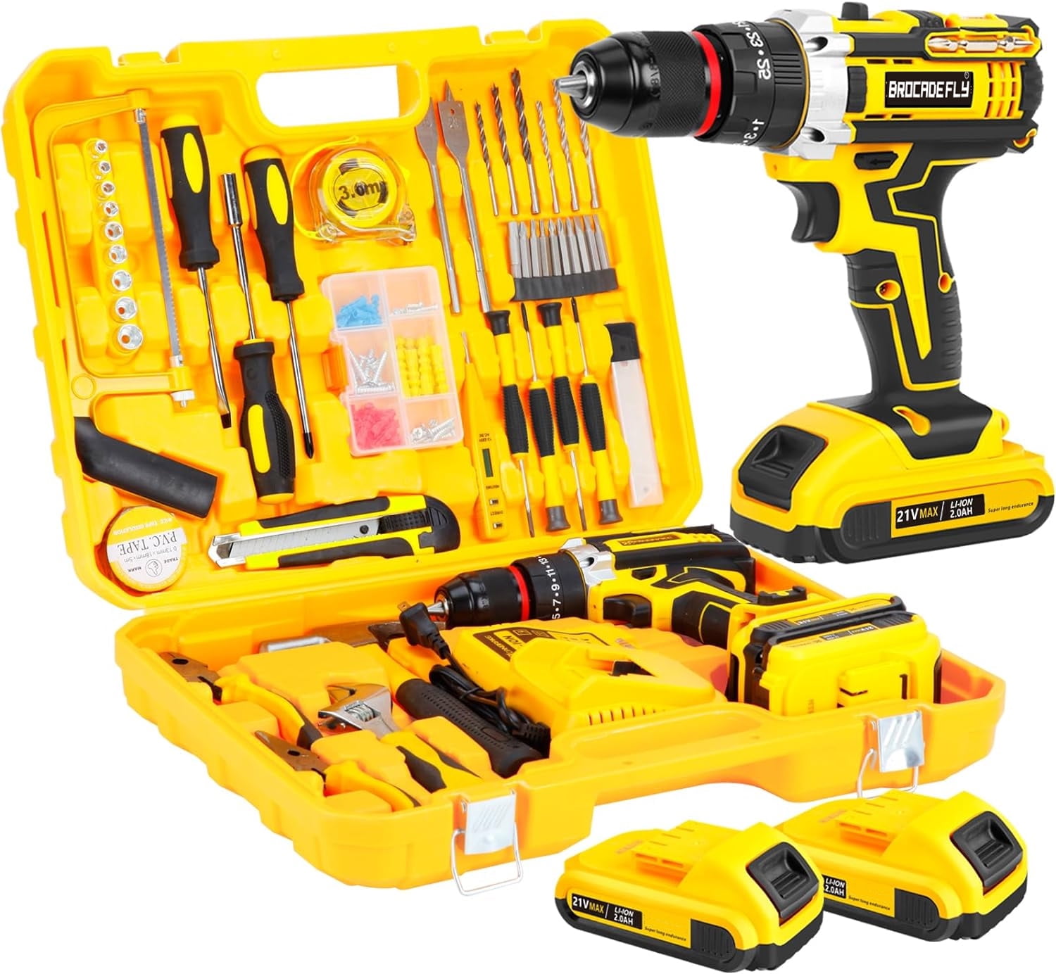 21V Tool Kit with Drill, 120PCS 21V Cordless Drill Set with 3/8 ...