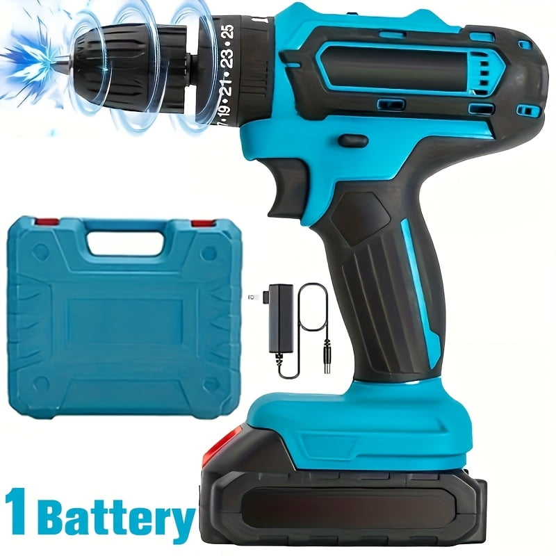 21V Wireless Drill Set - 2 Batteries Included + Wireless Impact Wrench ...