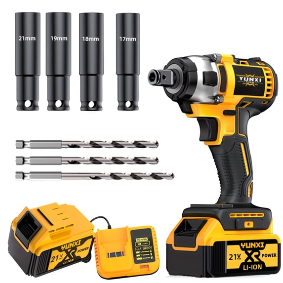 21V Wireless Impact Wrench & Drill Tool Kit - Lithium Battery + Charger ...