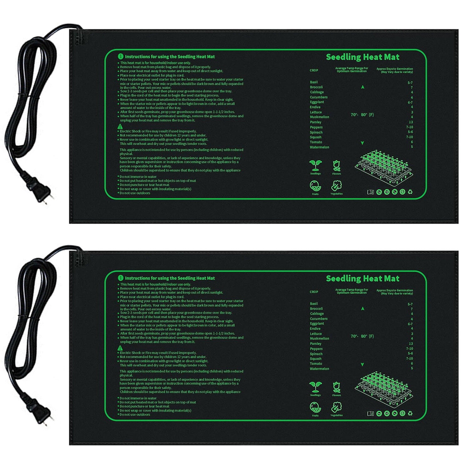 Heat Mat for Seeds, 21W Seedling Heat Mat for Seed Starting 10" x 20.75 ...