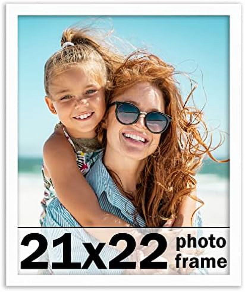 21X22 Frame White Solid Wood Picture Frame Includes UV Shatter Guard ...