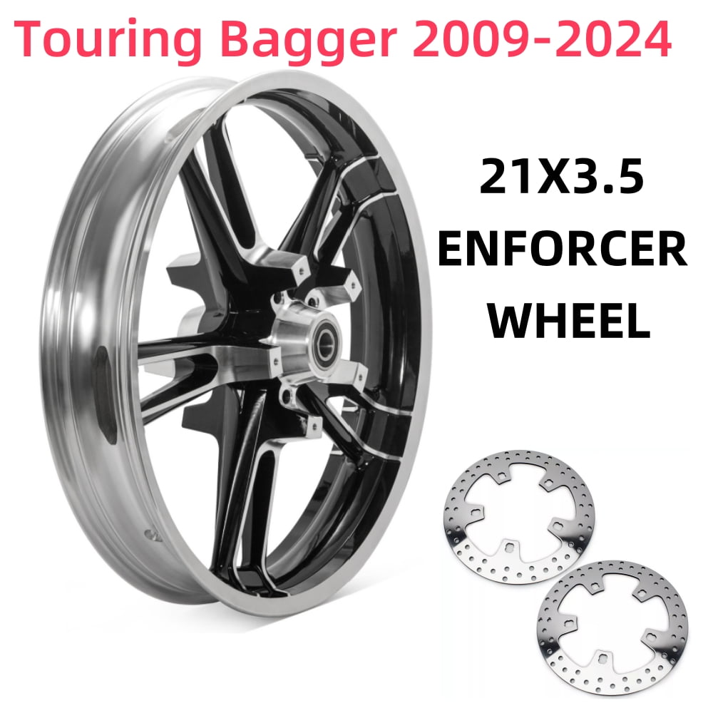21X3.5 Front Enforcer Wheel Rotors Disc For Harley Road King FLHR ...