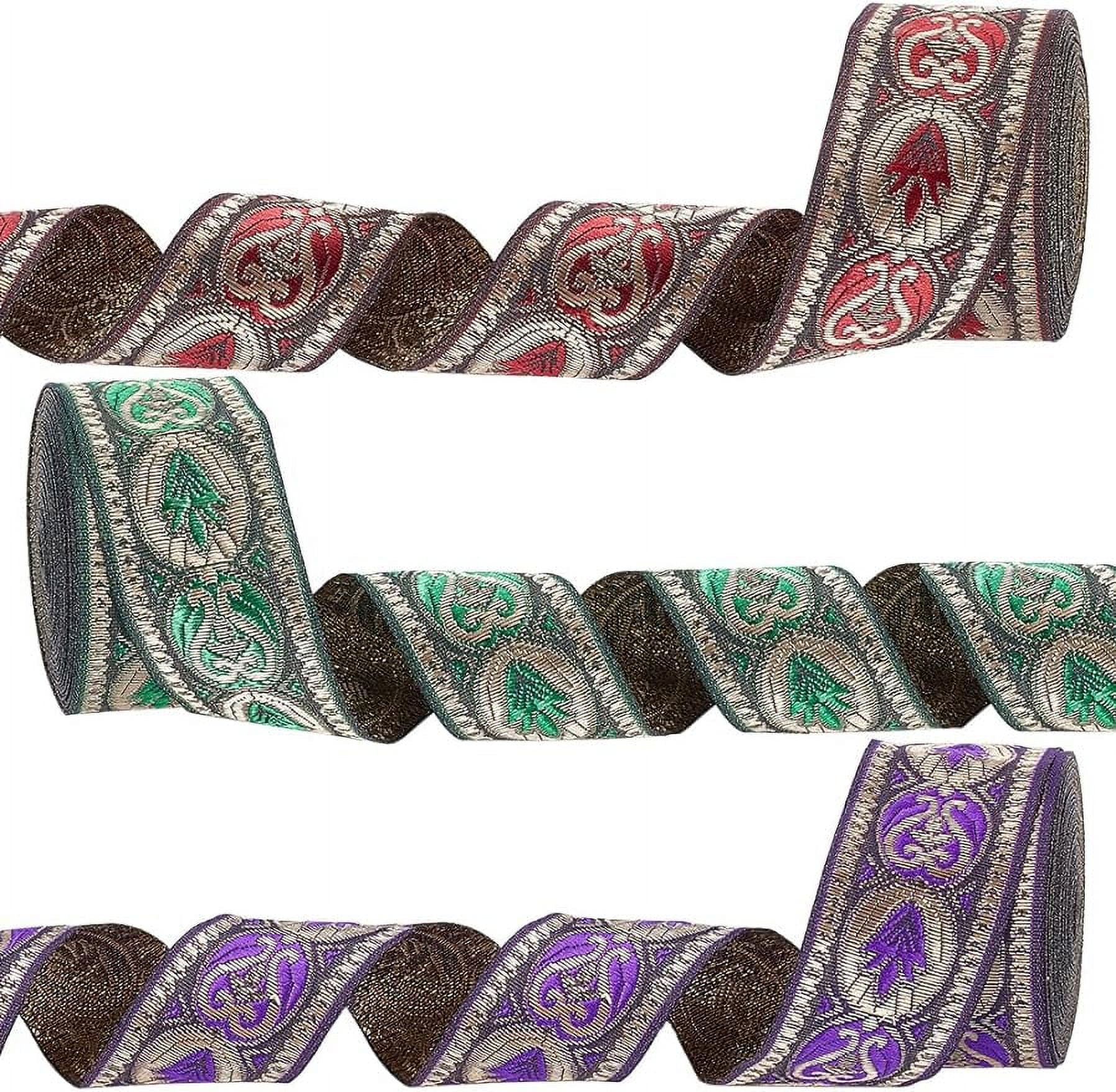 21Yard Vintage Jacquard Ribbon 1-3/8 Inch Ethnic Ribbon Embroideried ...