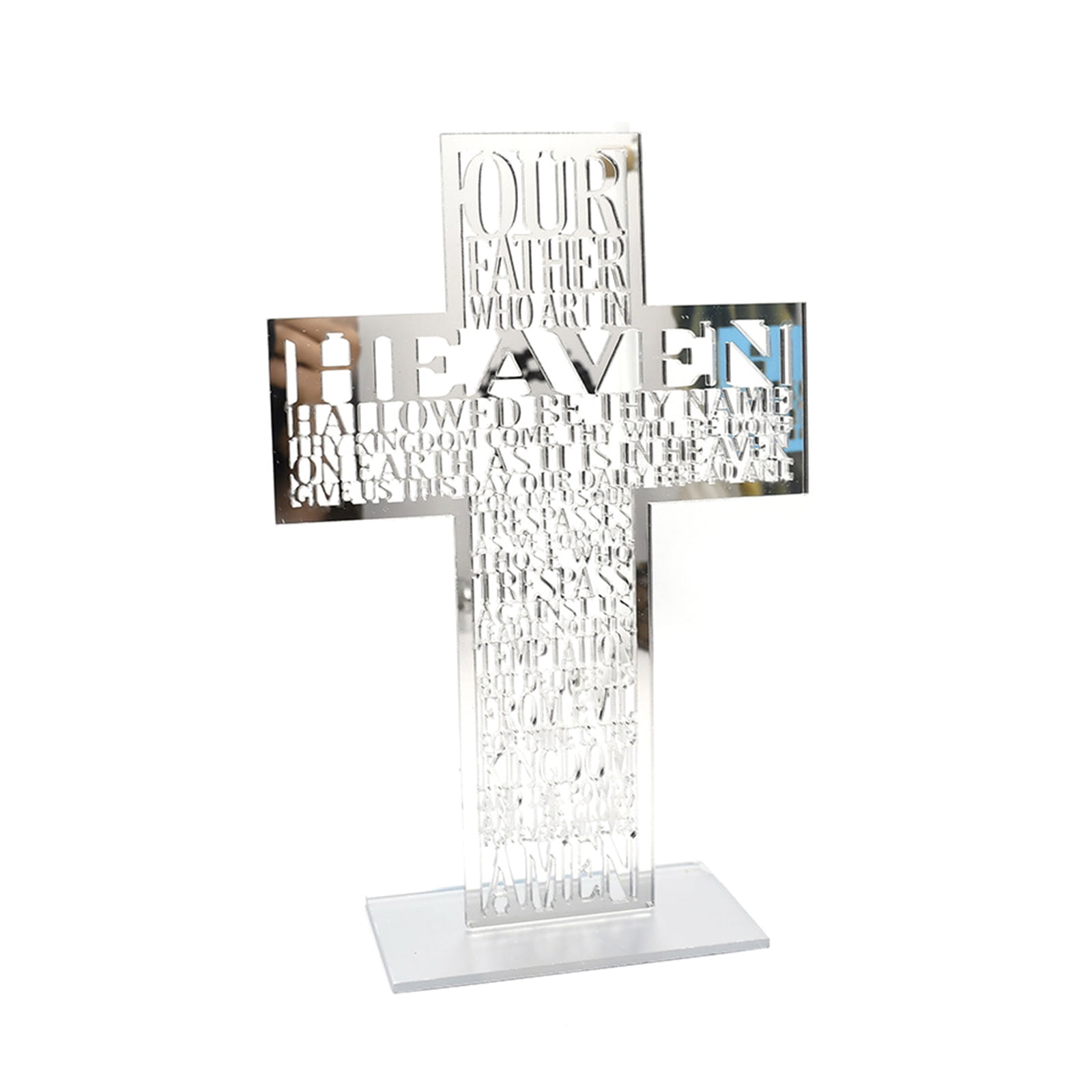 21cm Hollow Out Acrylic Scriptures Cross with Stand Jesus Christ ...