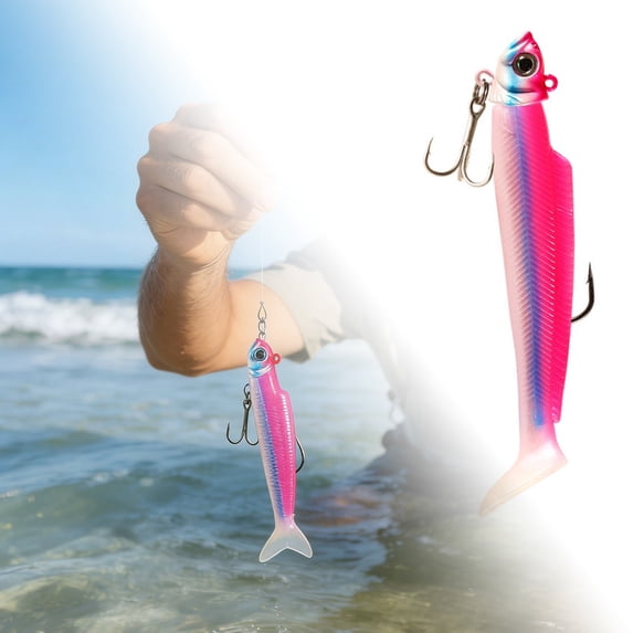 21g Lead Headed Softbait Night Light T Tail 10cm Long Range Casting for ...