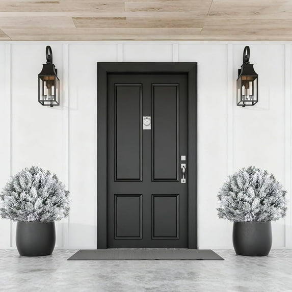 21in Artificial Cypress Topiary Tree with Ground Spike, Set of 2 Fake ...