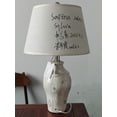 21in Handcrafted Ceramic Table Lamp, Rustic Vase-Style Bedside Lamp ...