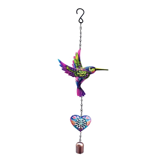 21inch Artistic Hummingbird Wind Chimes With Heart Design For Window ...