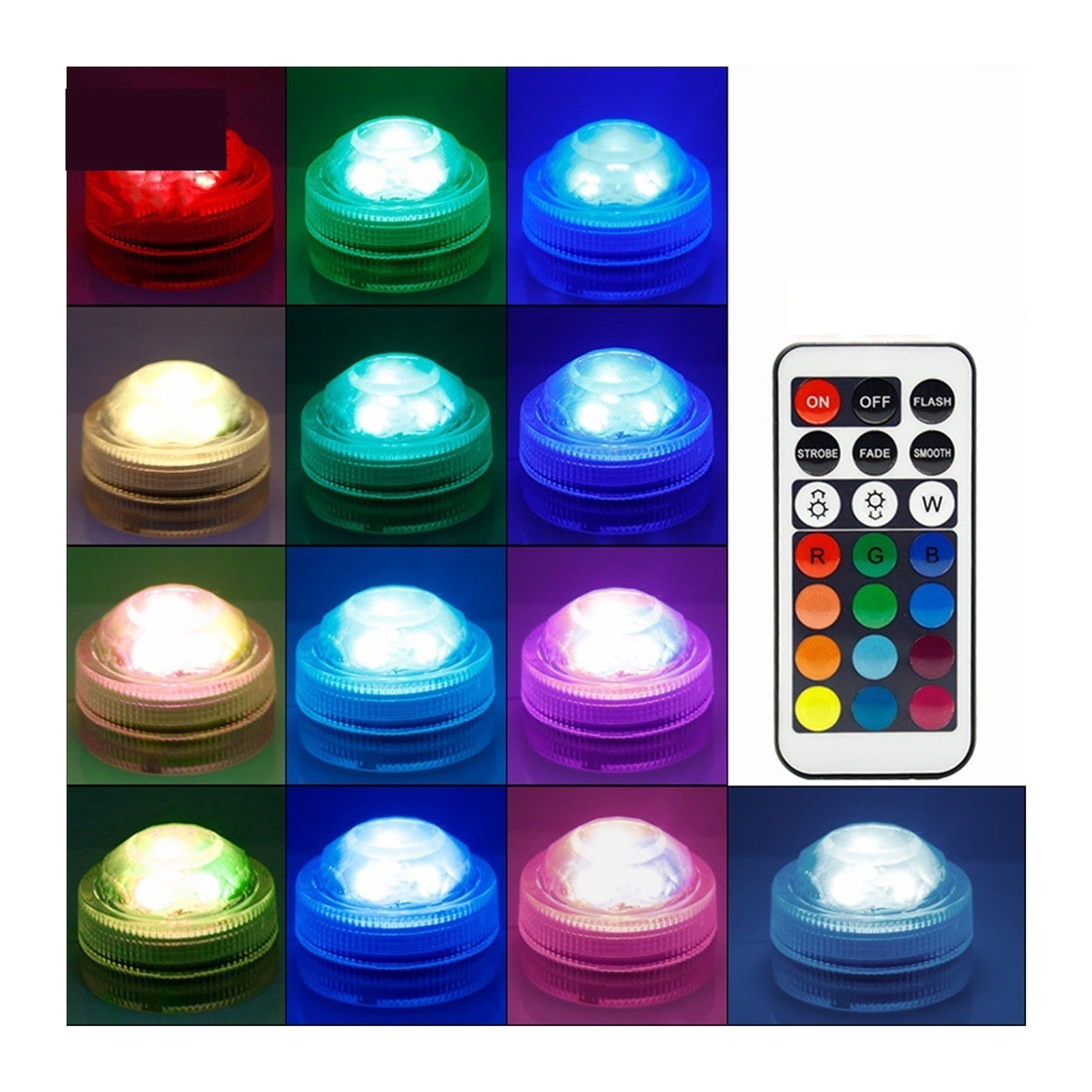 21key Remote Control RGB Submersible Light IP68 Battery Operated ...