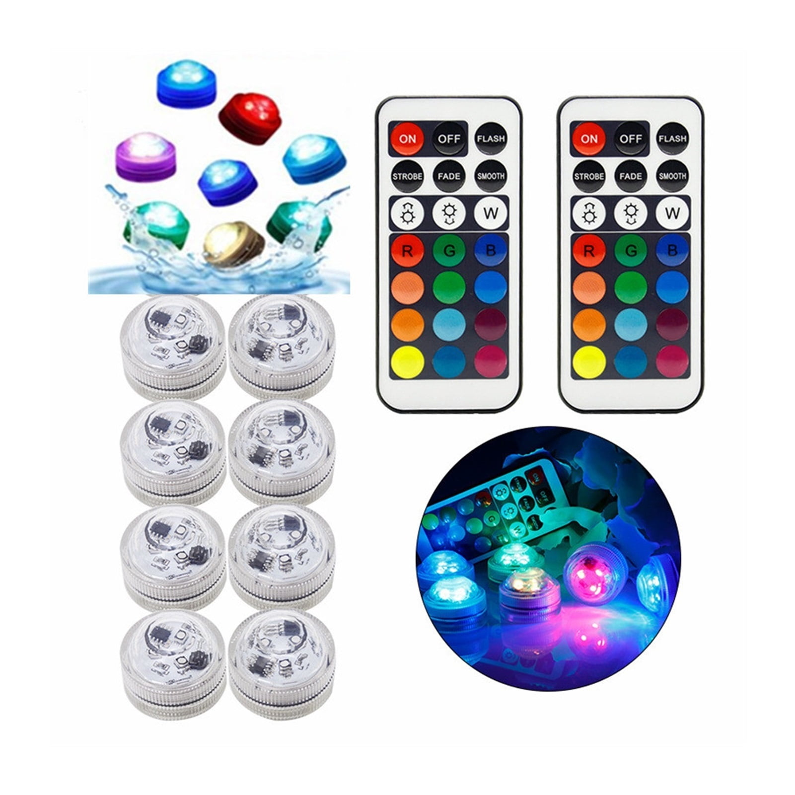21key Remote Control RGB Submersible Light IP68 Battery Operated ...