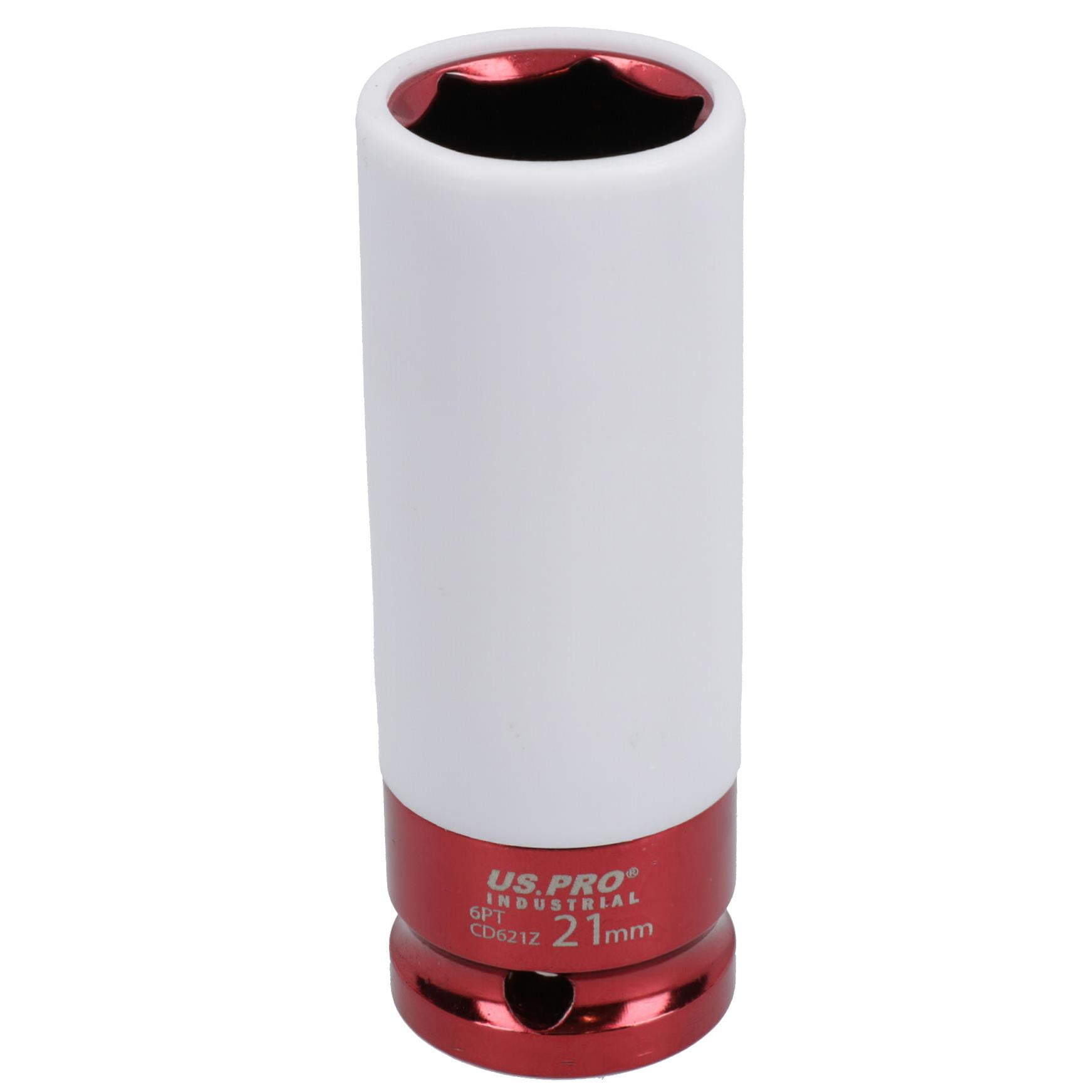 21mm 1/2" Drive Double Deep Alloy Wheel Nut Socket 6 Sided Single Hex ...