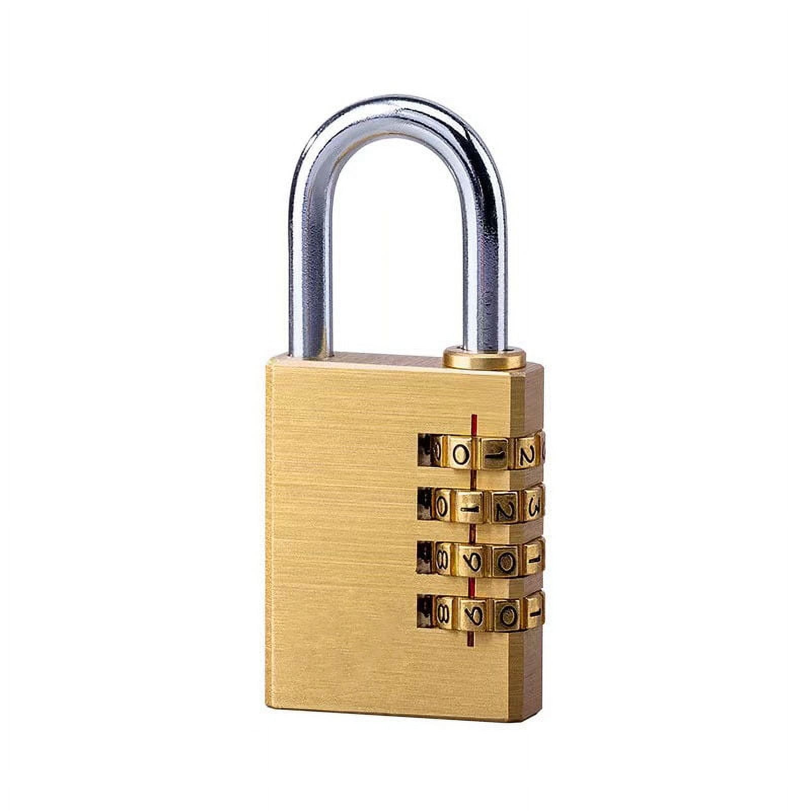 21mm Solid Brass Combination Padlock, 4 Digit Resettable Small Lock for ...