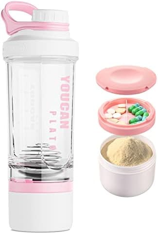 21oz protein shaker bottle with storage for powder, shaker cups for ...